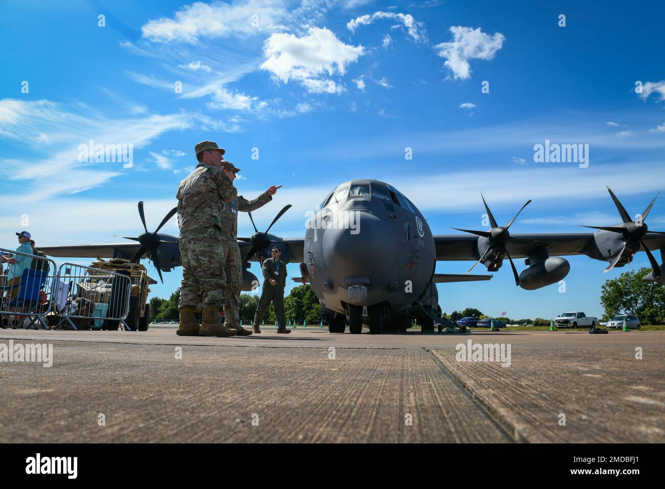 An MC-130J Commando II is on display during the Royal International Air ...