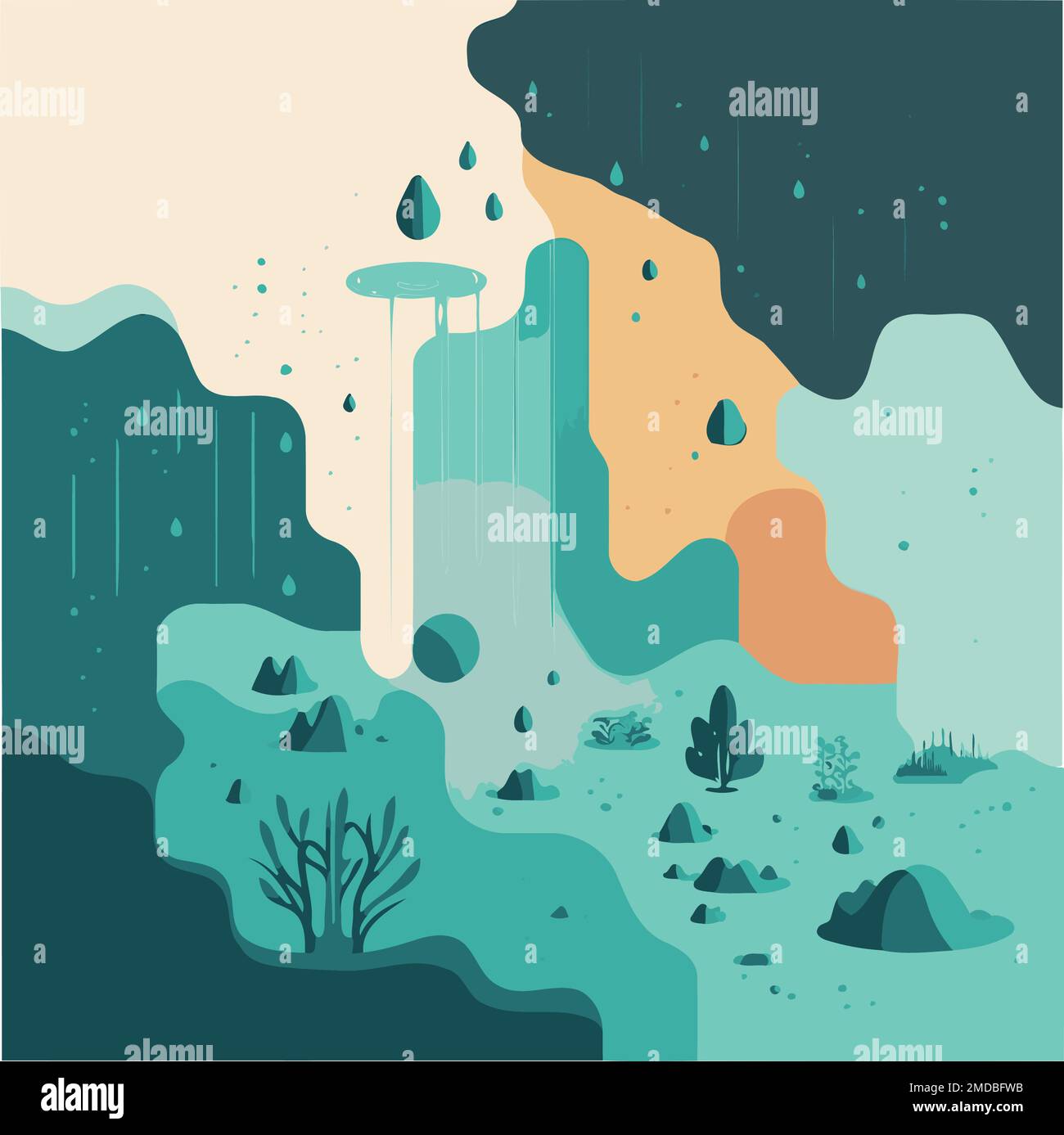 illustration of nature displaying aquifer water made to illustrate ...