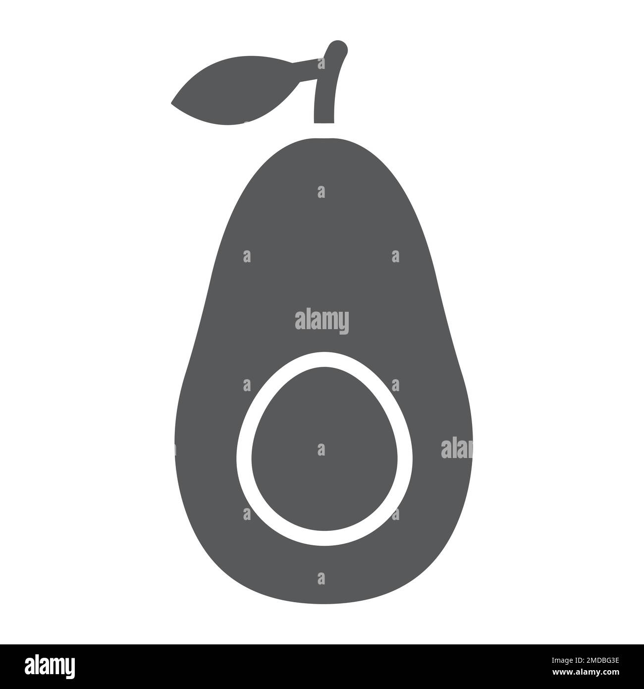 Avocado glyph icon, fruit and vitamin, diet sign, vector graphics, a ...