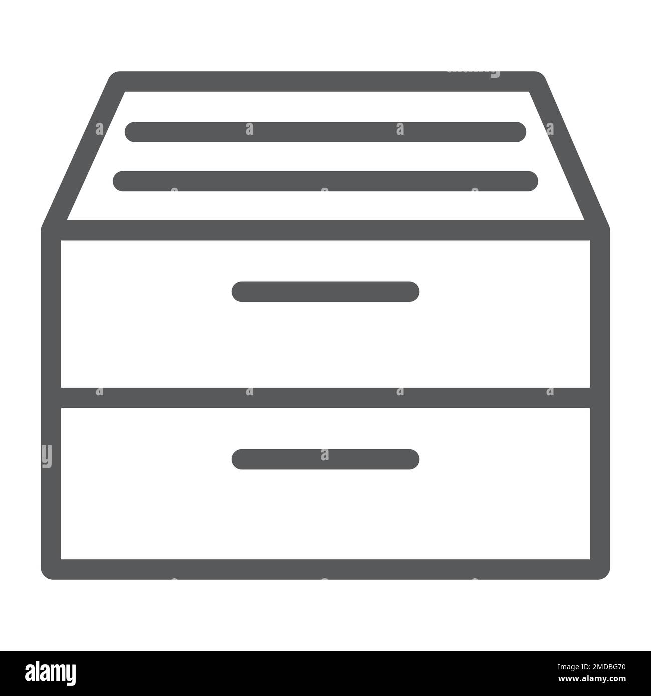 Archive storage line icon, office and work, folder sign, vector ...