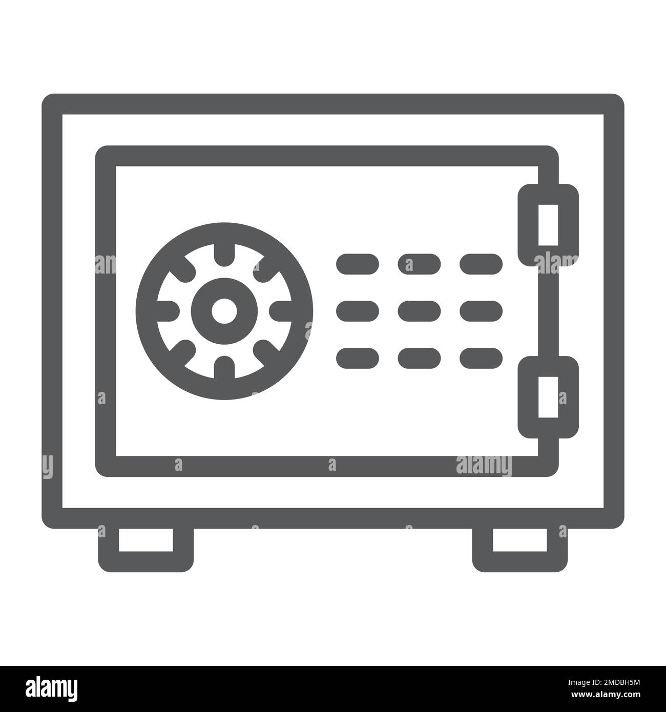 Safe line icon, finance and banking, security sign, vector graphics, a ...