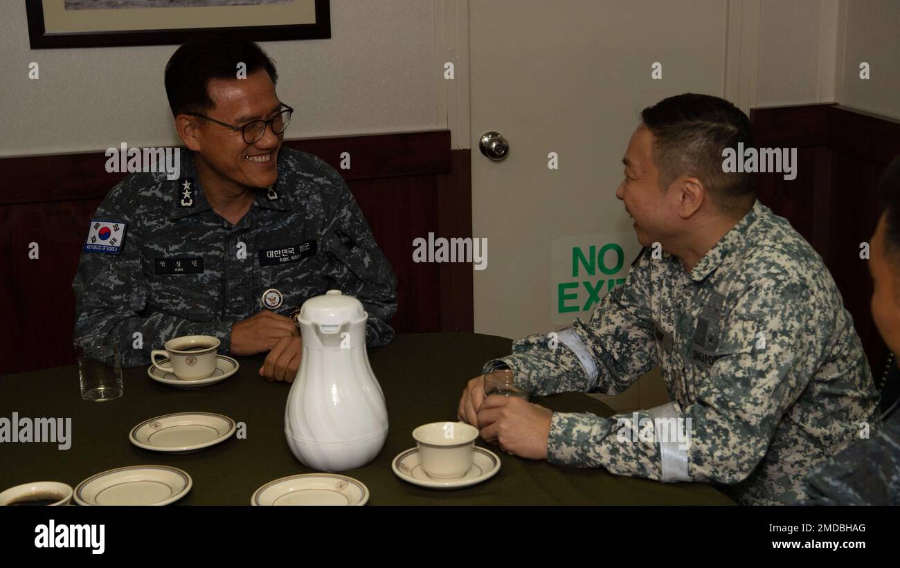 220715-N-ZW128-1070 PACIFIC OCEAN (July 15, 2022) Republic of Korea Navy Rear Adm. Sangmin Ahn ...