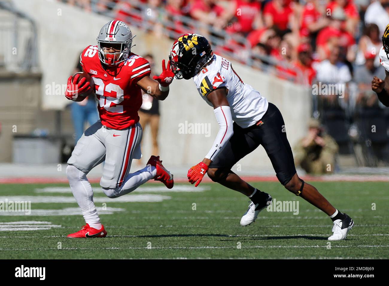 Ohio State running back TreVeyon Henderson plays against Maryland ...