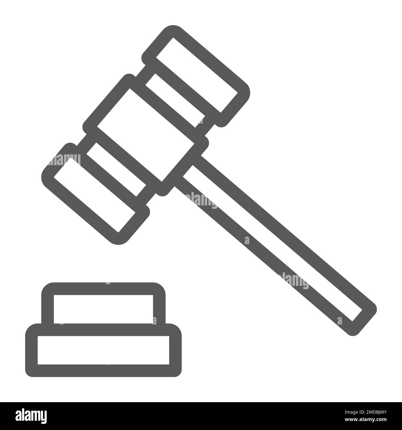 Auction hammer line icon, finance and banking, judge sign, vector ...