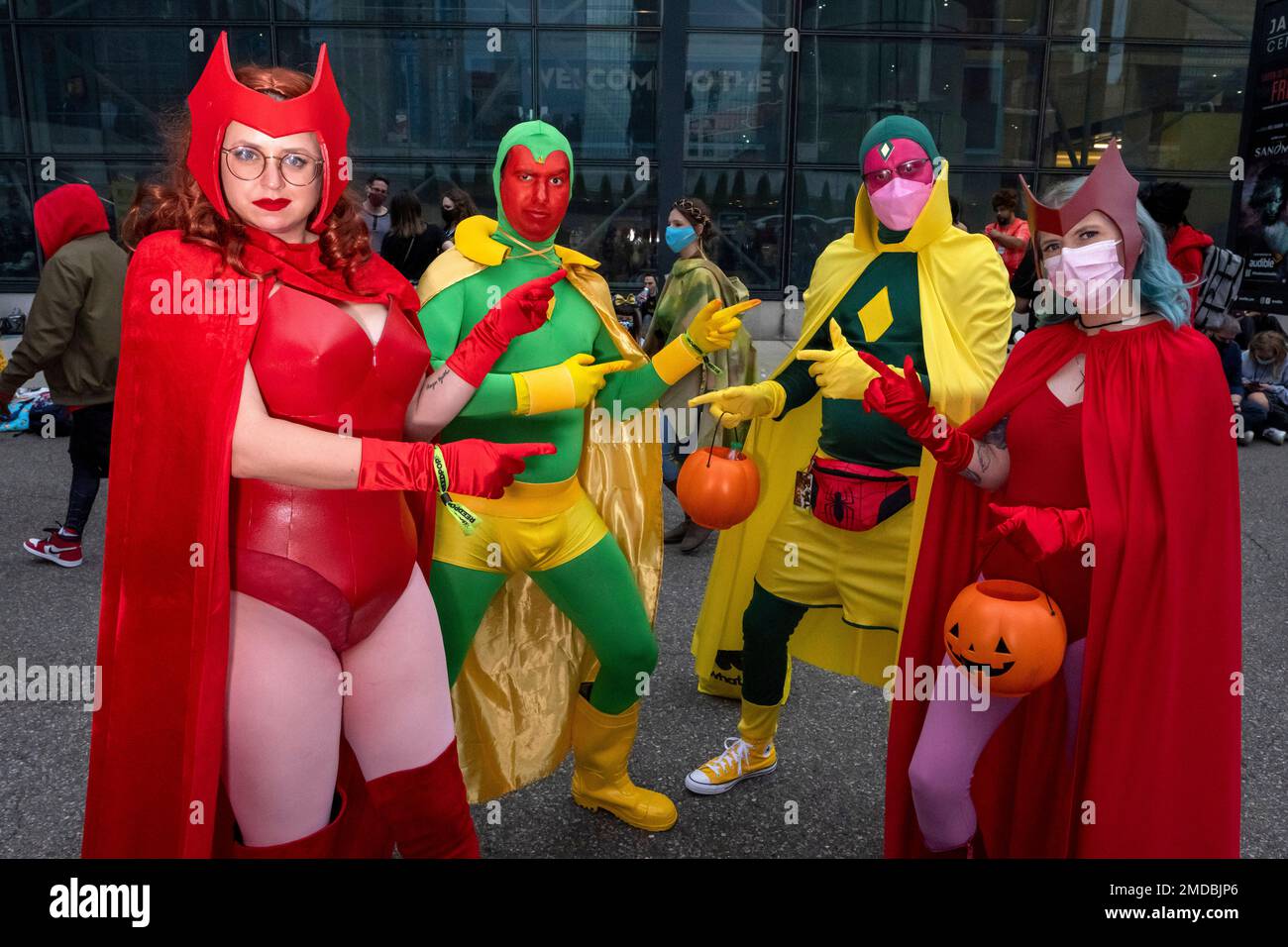 Couples dressed as Wanda Maximoff and Vision meet during New York Comic ...
