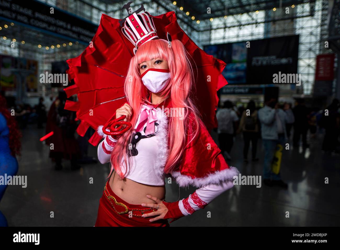 A costumed attendee poses during New York Comic Con at the Jacob K ...
