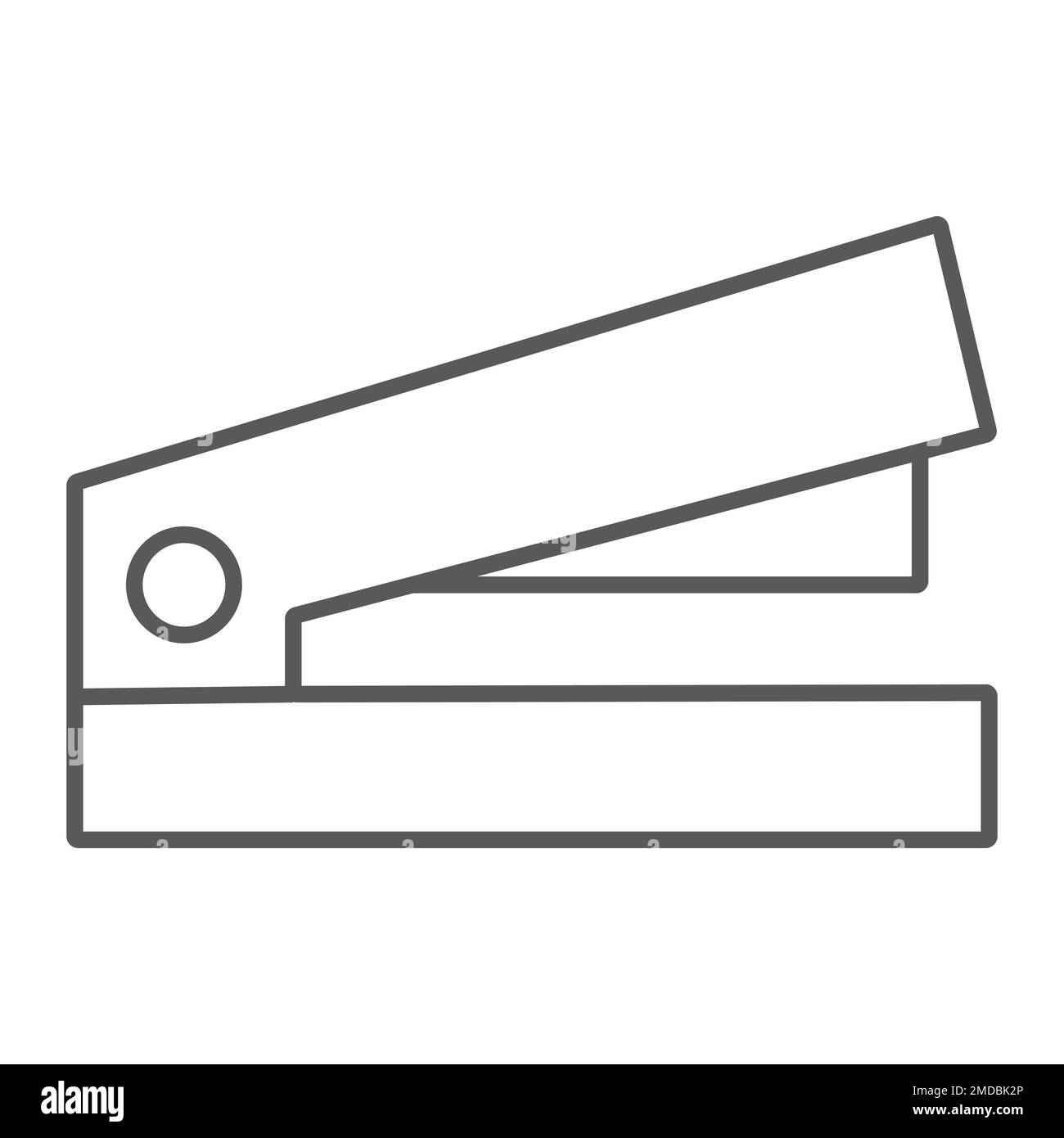 Staple thin line icon, office and work, stapler sign, vector graphics ...