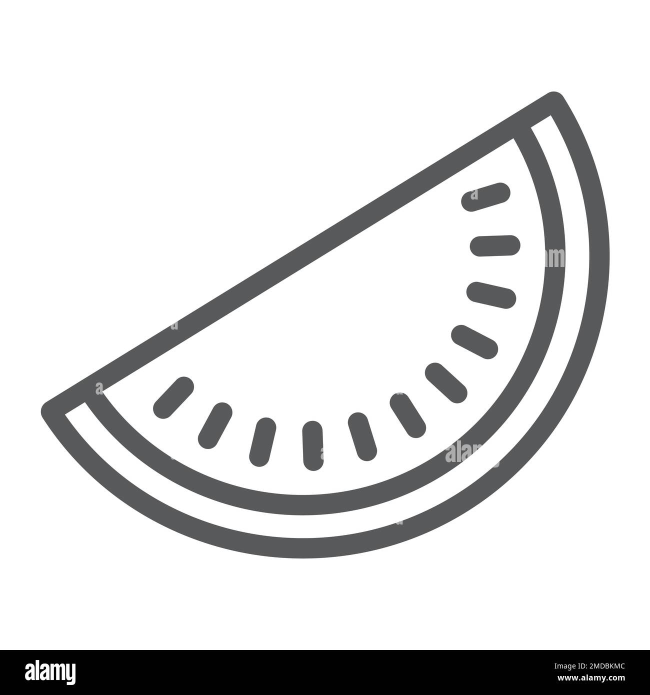 Watermelon line icon, fruit and vitamin, vegetarian sign, vector ...