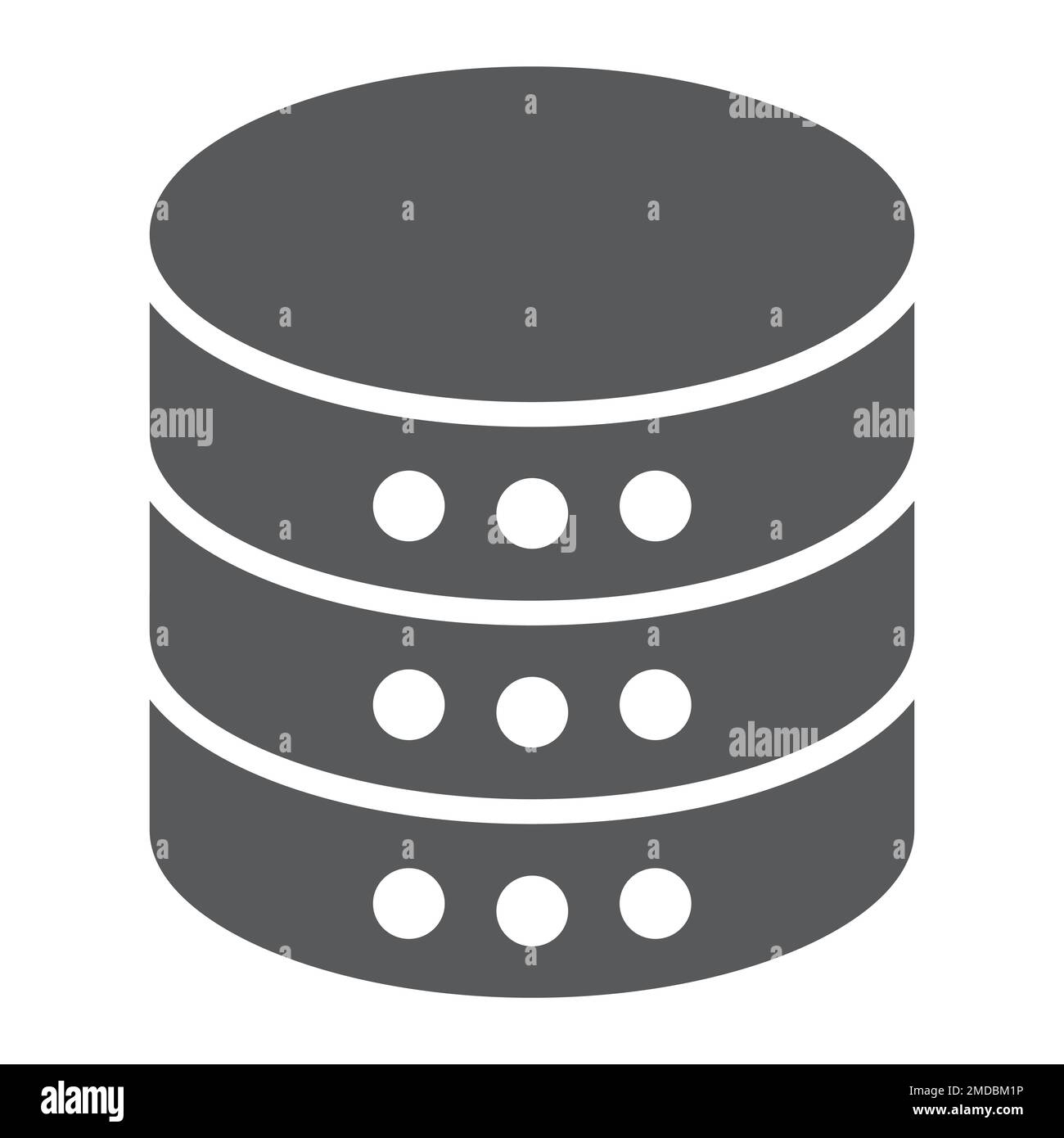 Database glyph icon, data and analytics, server sign, vector graphics, a linear pattern on a ...