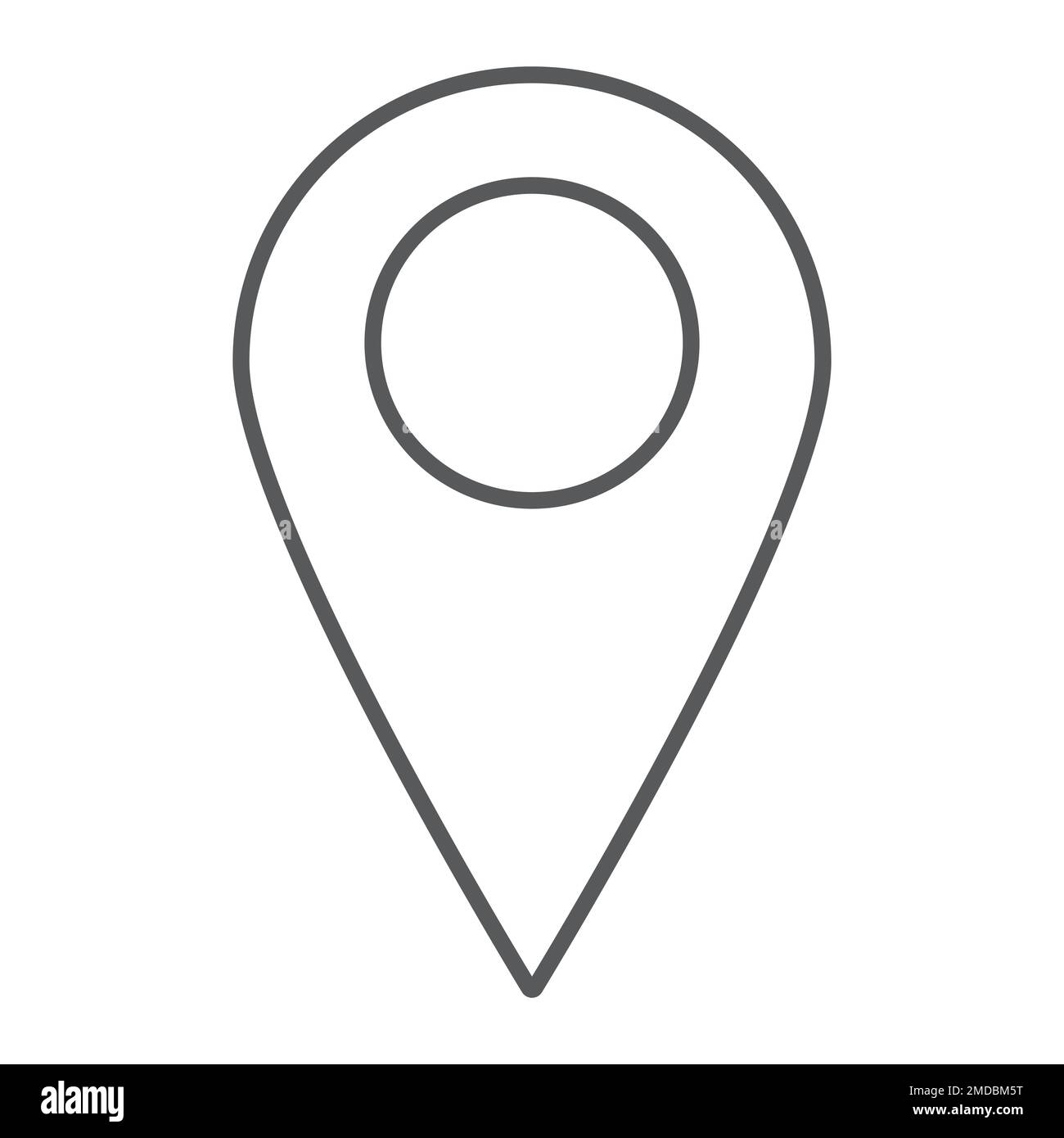 Location thin line icon, contact us and pin, map pointer sign, vector graphics, a linear pattern ...