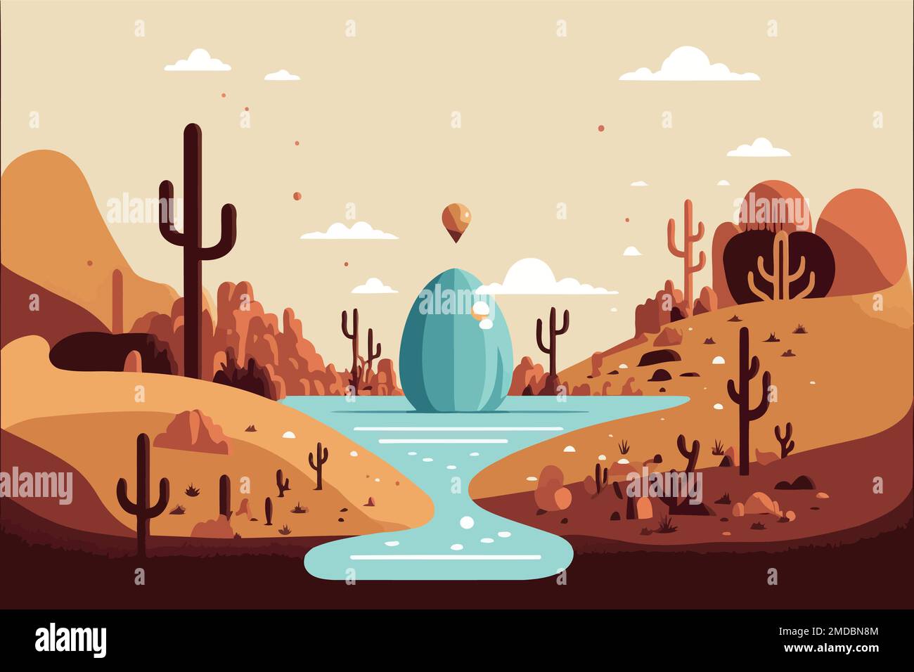 illustration of a desert exhibiting scarcity of water resources made to ...