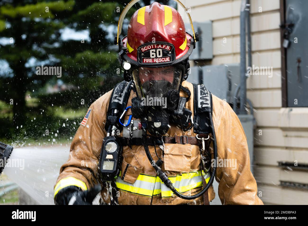 Gary Jones, 375th Civil Engineer Squadron firefighter gets hosed off ...