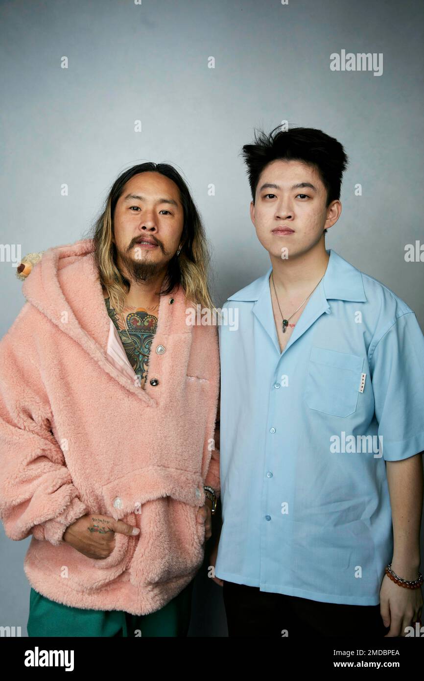 Director Justin Chon, left, and Rich Brian pose for a portrait to ...