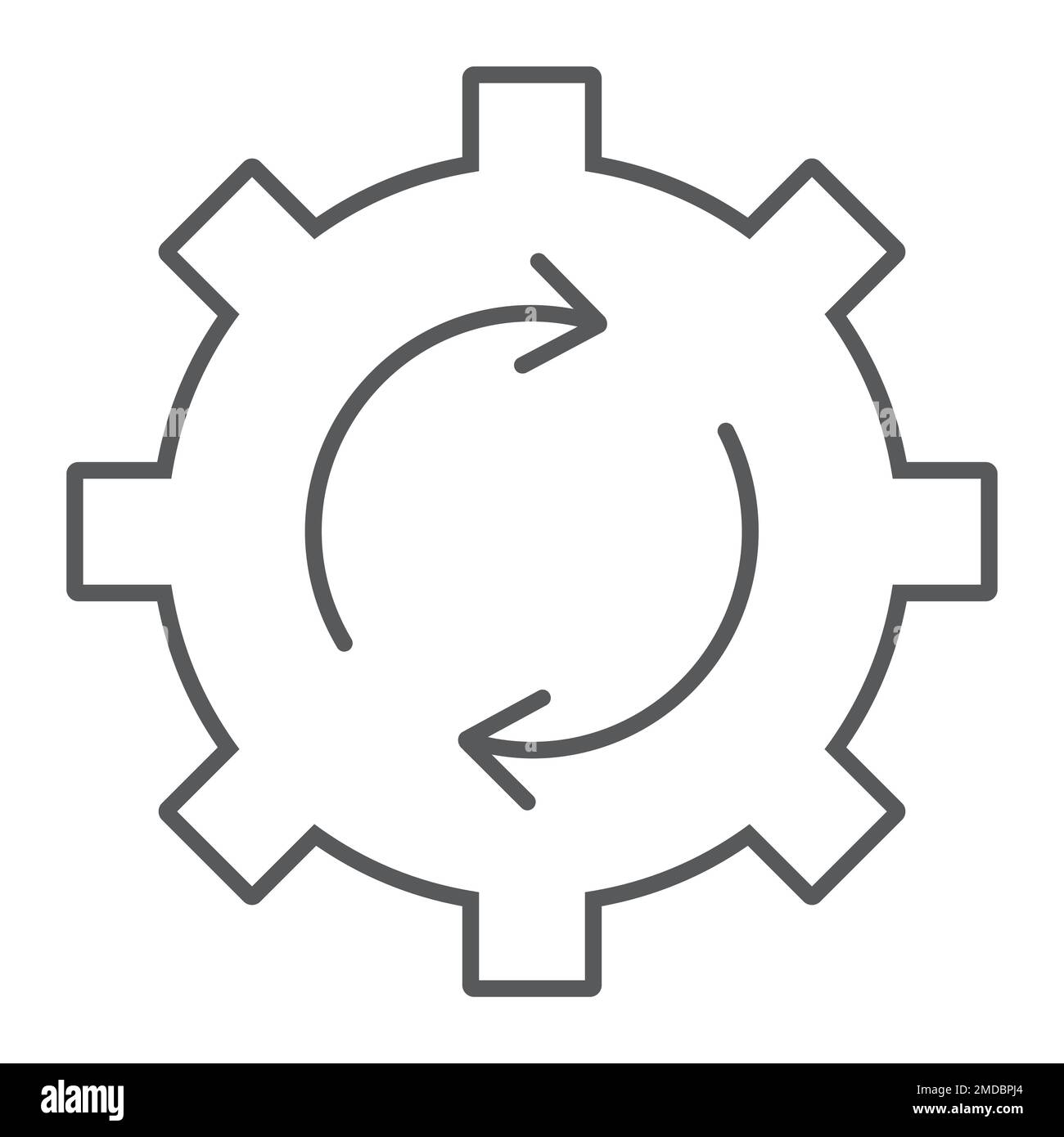 System Update Thin Line Icon Data And Analytics Cog Gear Rotation