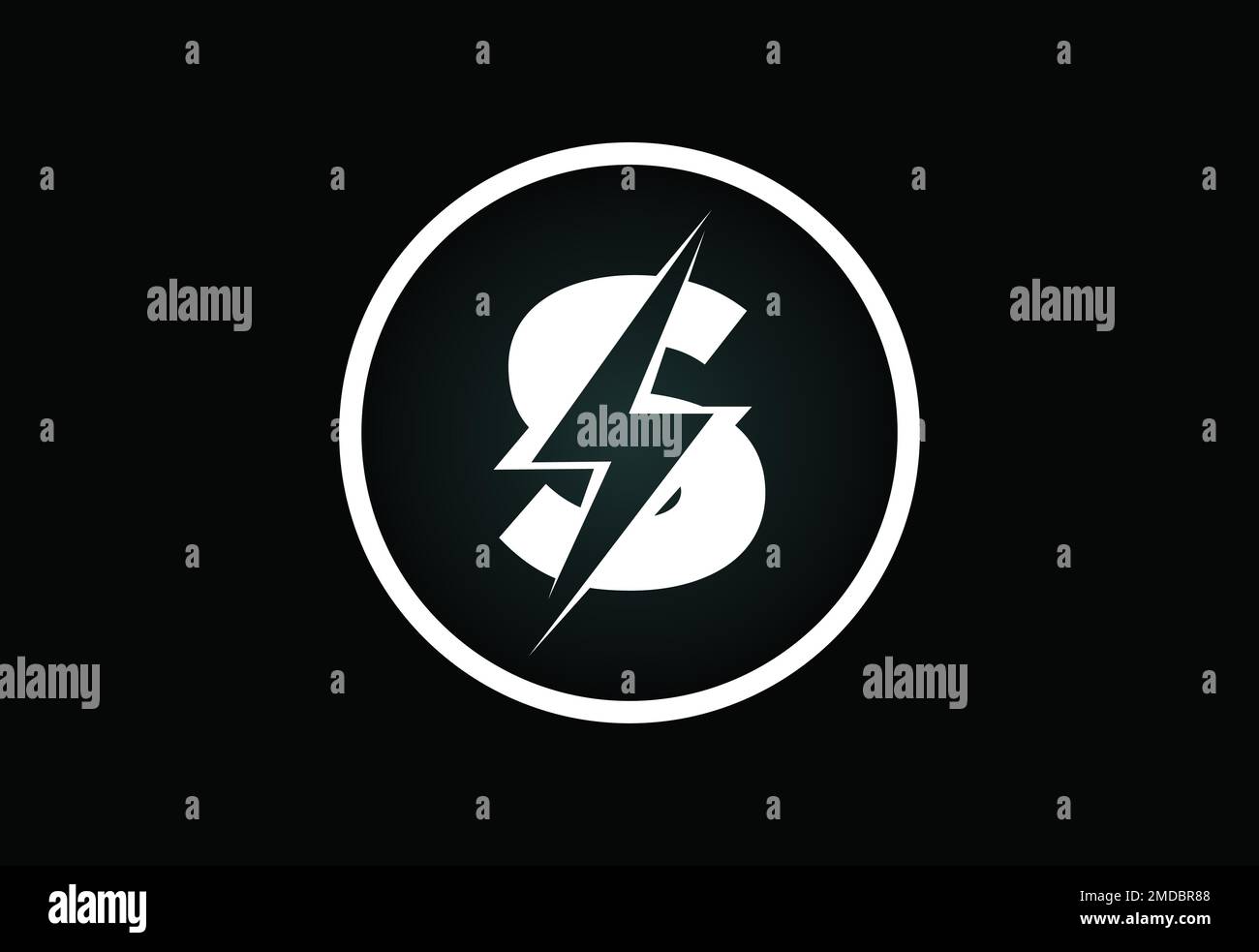 Initial S letter logo design with lighting thunder bolt. Electric bolt ...
