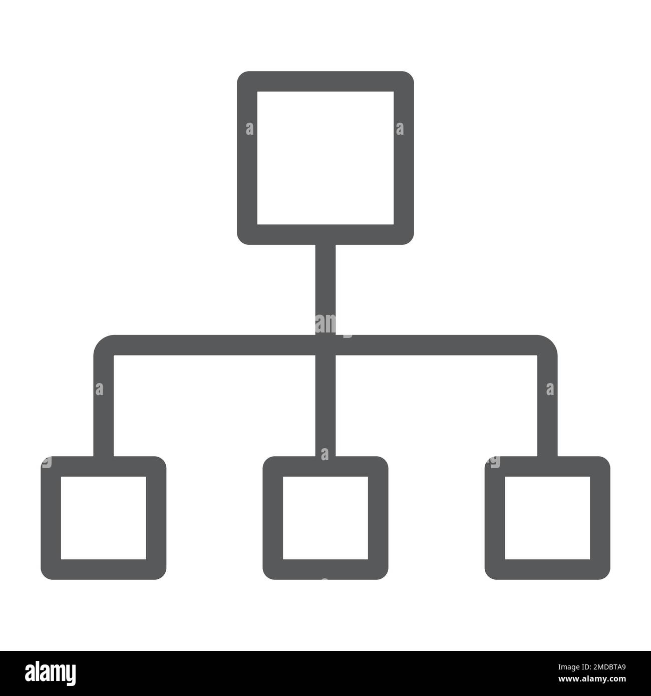 Flow chart line icon, data and analytics, diagram sign, vector graphics ...