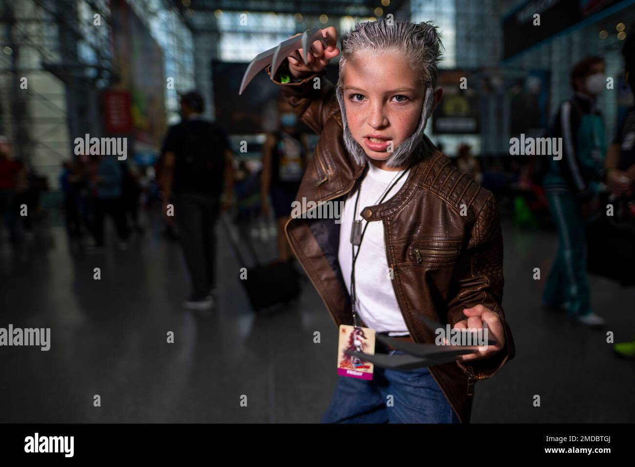 An attendee dressed as Wolverine poses during New York Comic Con at the ...