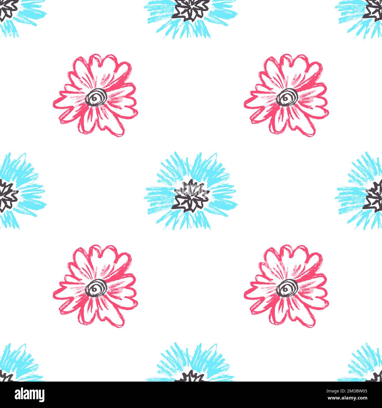 Floral seamless pattern. Girly pattern, flowers. Children's drawings ...