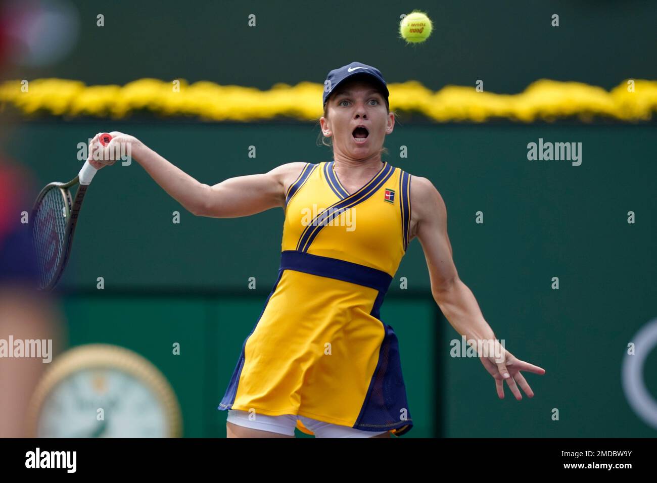 Simona Halep, of Romania, in action against Marta Kostyuk, of Ukraine ...