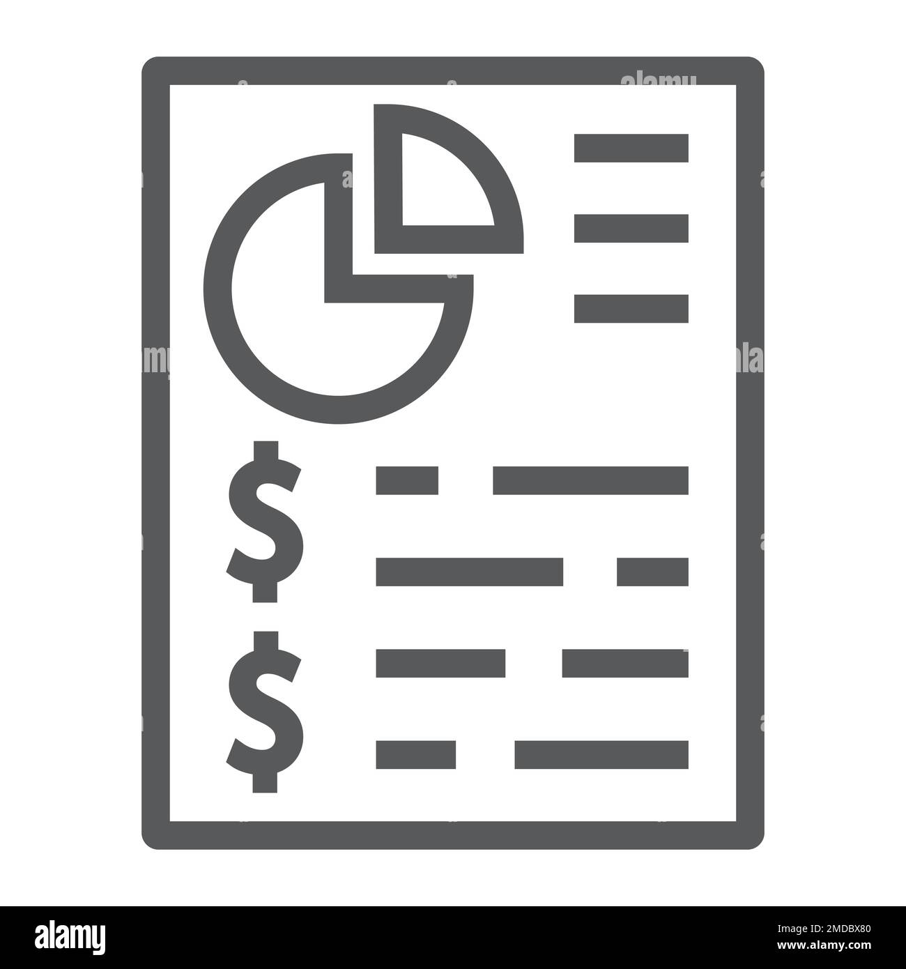 Budget planing line icon, finance and banking, account sign, vector graphics, a linear pattern ...