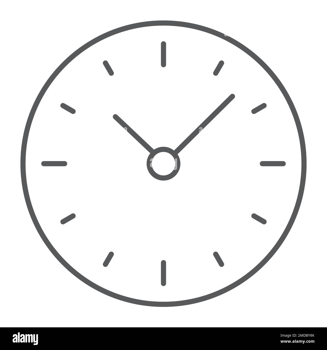 Time thin line icon, clock and minute, hour sign, vector graphics, a ...