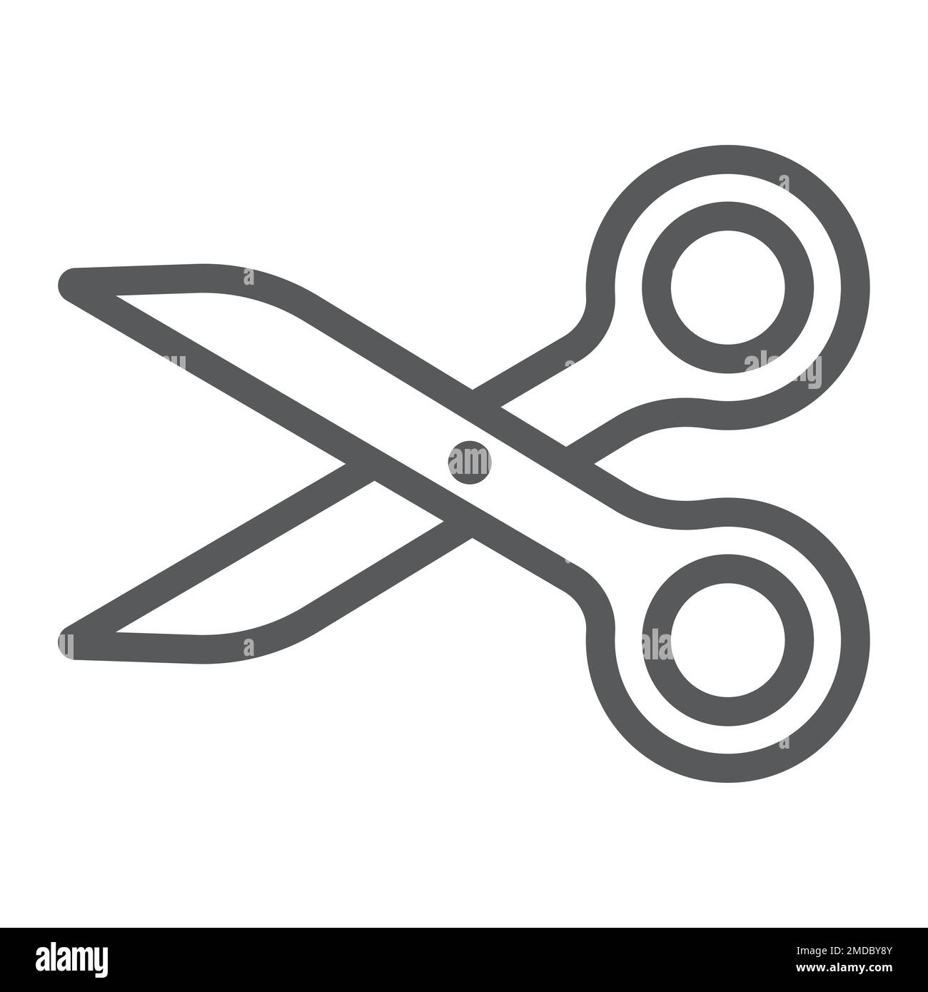 Scissors line icon, tools and design, cut sign, vector graphics, a ...
