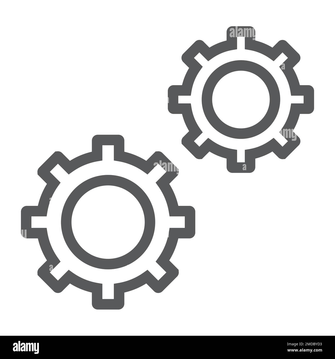 Configuration line icon, data and analytics, cog wheel sign, vector graphics, a linear pattern ...