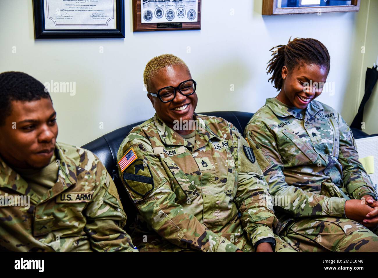 Pvt. Khalik Wilson, nodal network system operator, Sgt. Iceland Veasley ...