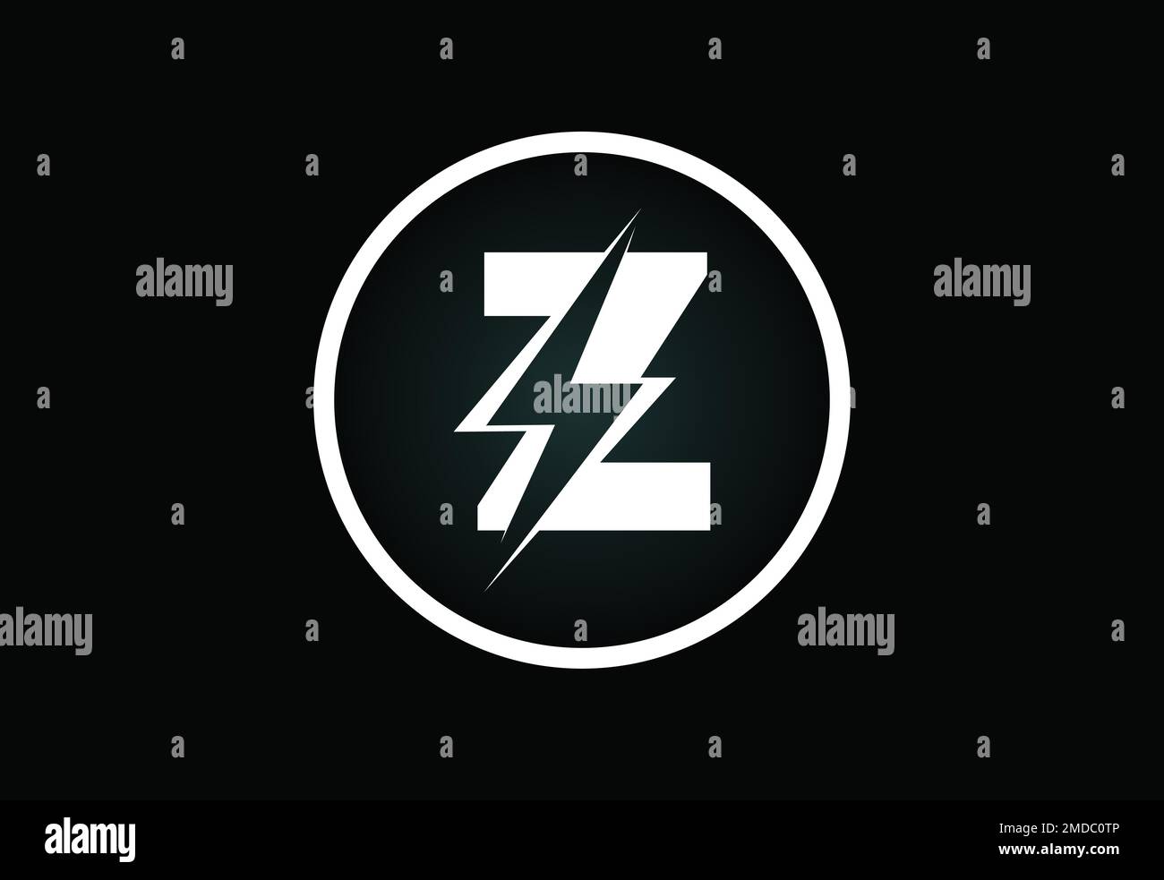 Initial Z letter logo design with lighting thunder bolt. Electric bolt ...