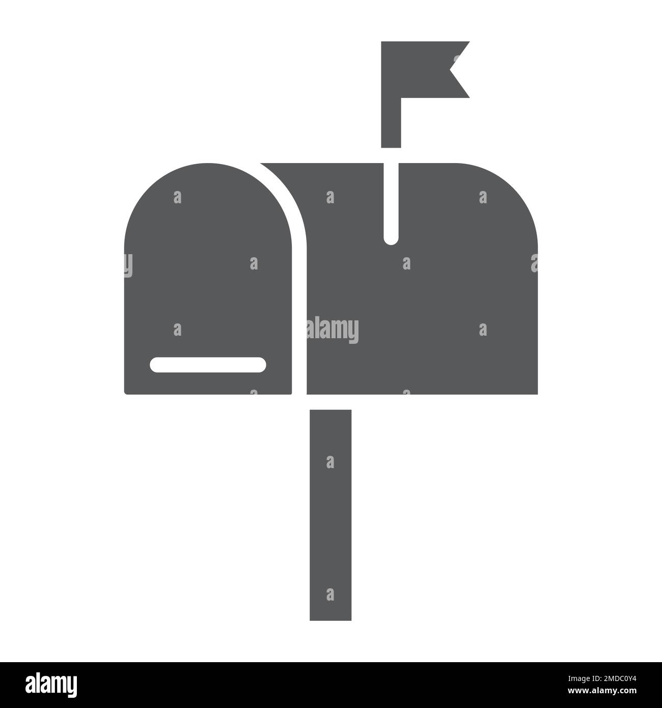 Mail box glyph icon, letter and post, mailbox sign, vector graphics, a ...