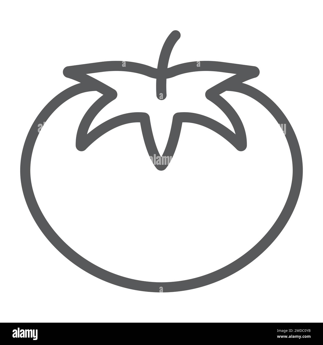 Tomato line icon, vegetable and diet, vegetarian sign, vector graphics ...