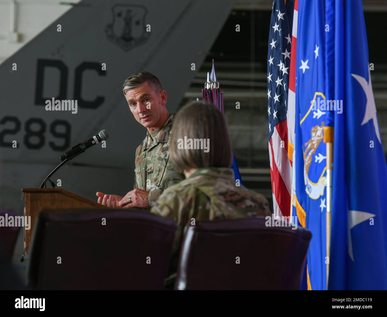 Brig. Gen. Shannon D. Smith speaks to members of the 113th Wing ...