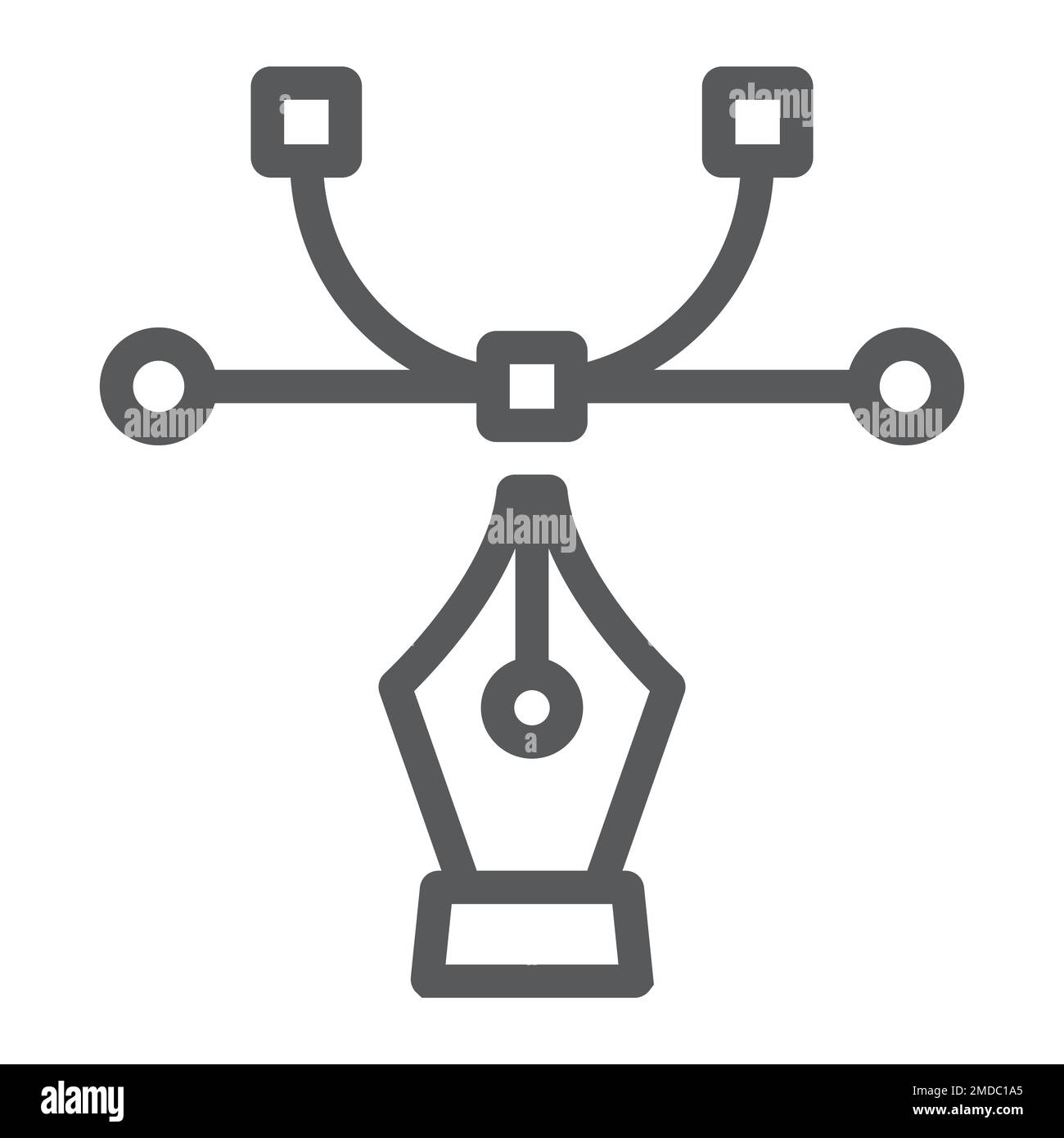 Curvature tool line icon, tools and design, curve sign, vector graphics ...