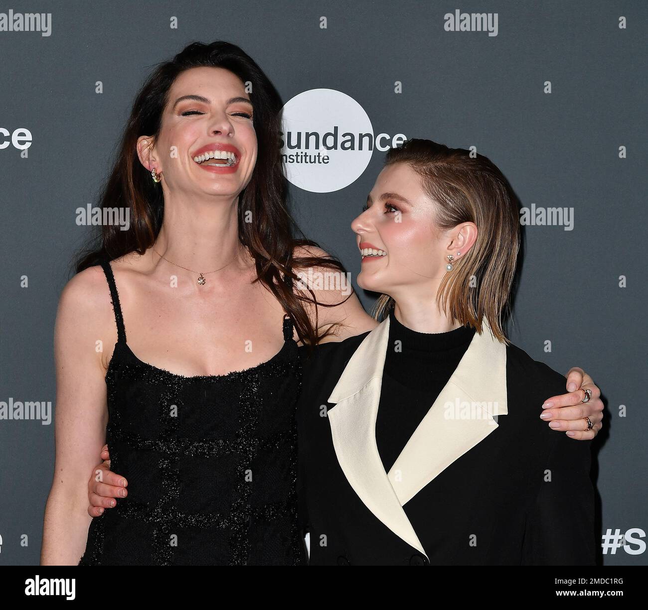 Anne Hathaway and Thomasin McKenzie attend the 2023 Sundance Film ...