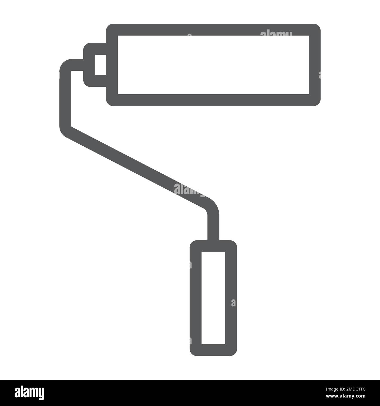 Roller line icon, tools and design, coloring sign, vector graphics, a ...