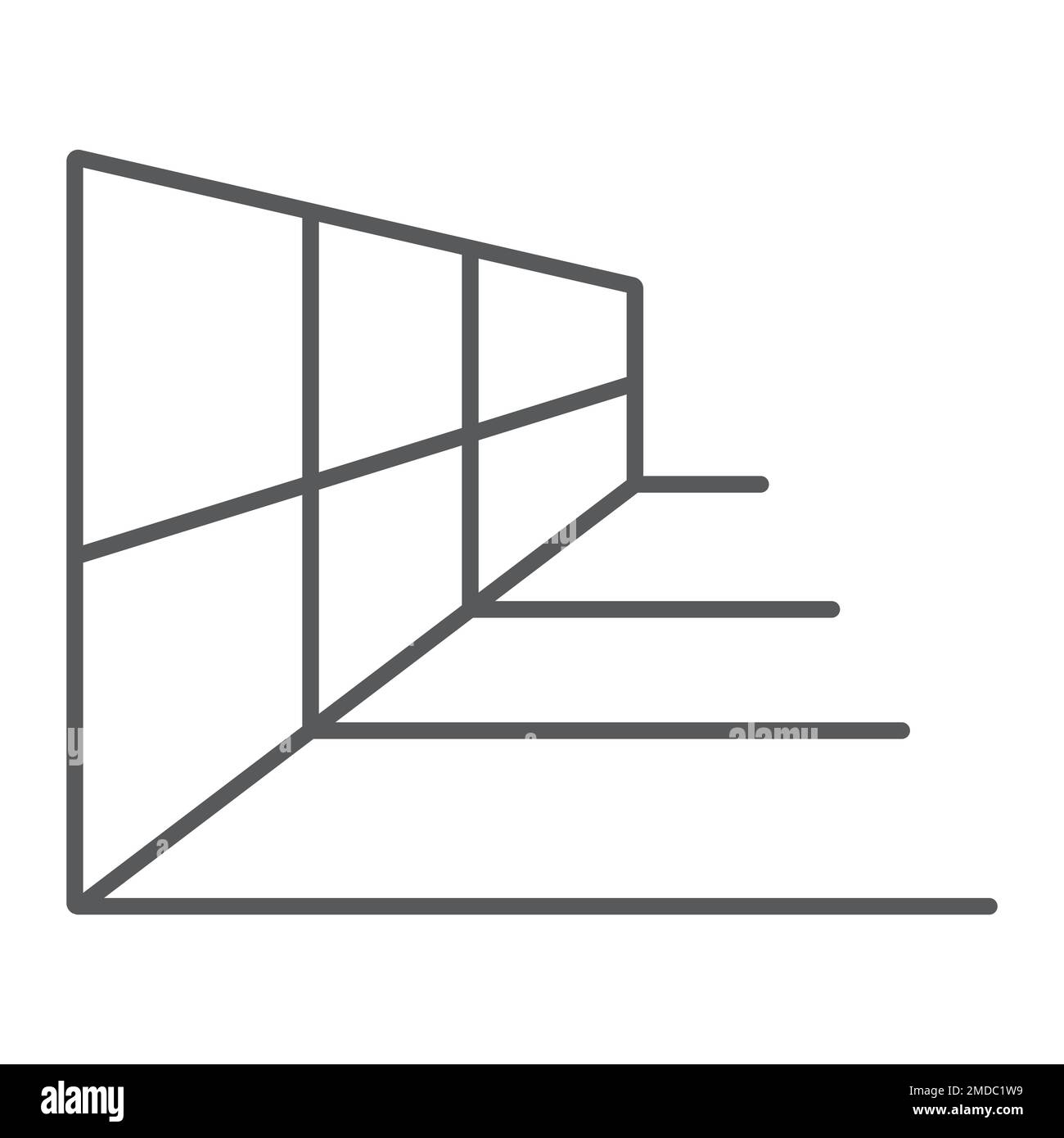 Perspective grid tool thin line icon, tools and design, perspective ...