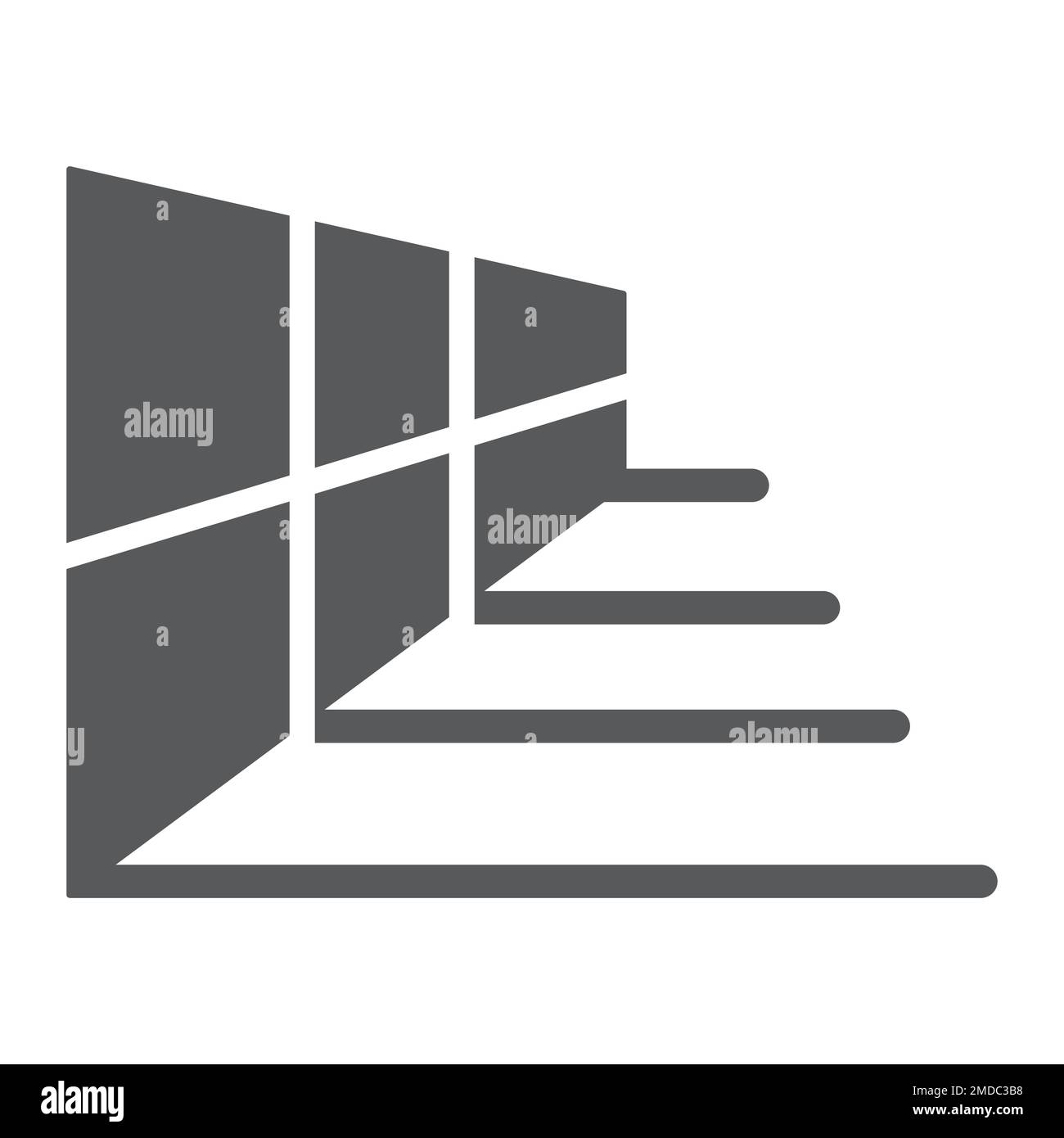 Perspective grid tool glyph icon, tools and design, perspective sign ...