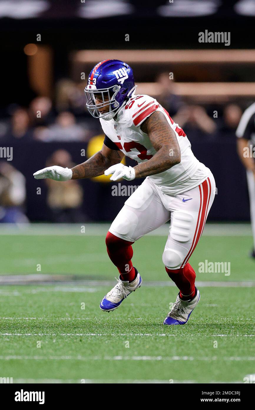 New York Giants linebacker Oshane Ximines (53) in action during an NFL ...