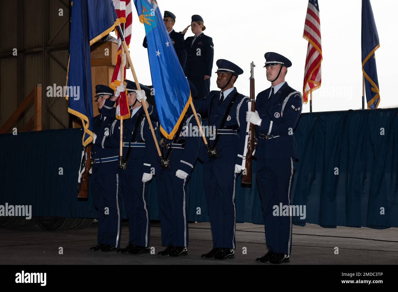 Honor guard Airmen participate in the 3rd Wing change of command ...
