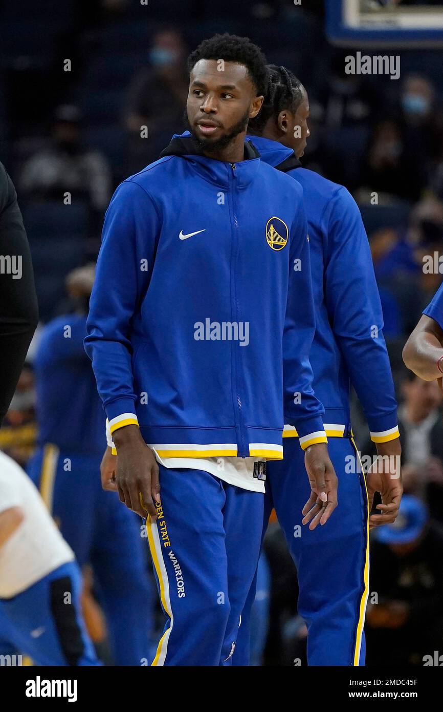 Golden State Warriors forward Andrew Wiggins before a preseason NBA ...