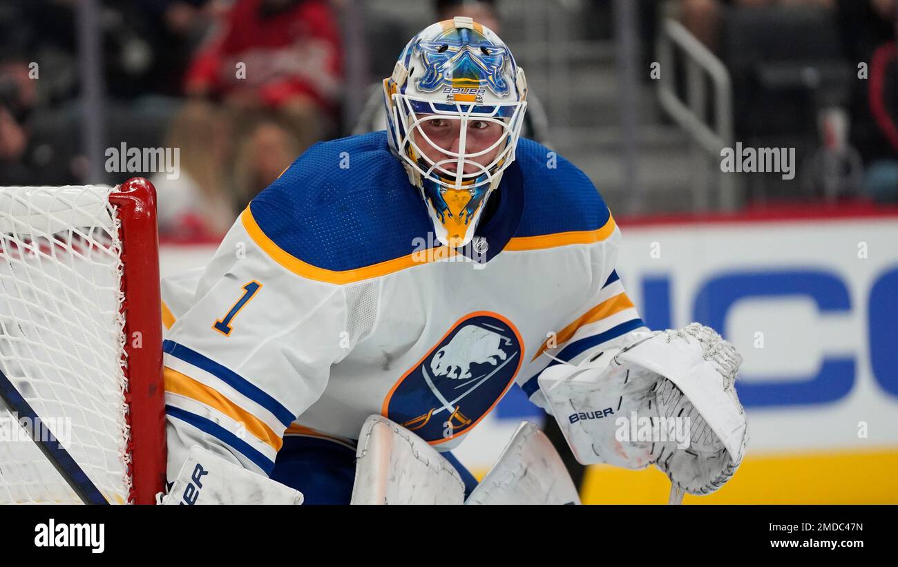Buffalo Sabres goaltender Ukko-Pekka Luukkonen (1) plays against the ...