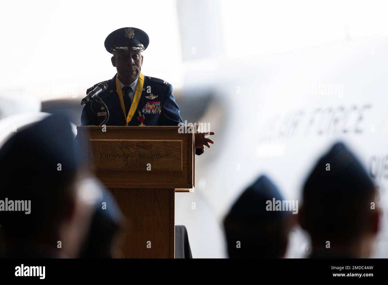 U.S. Air Force Col. Travolis A. Simmons delivers remarks during the 3rd ...