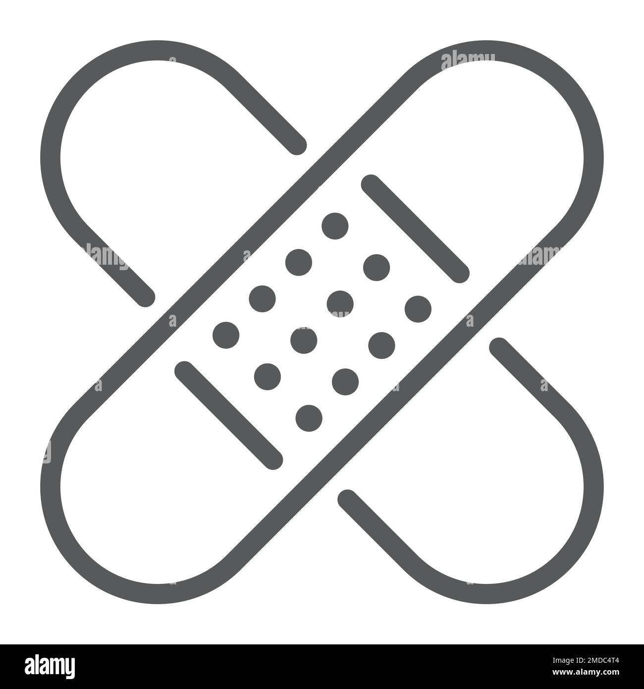 Adhesive plaster line icon, emergency and medicine, patch sign, vector ...