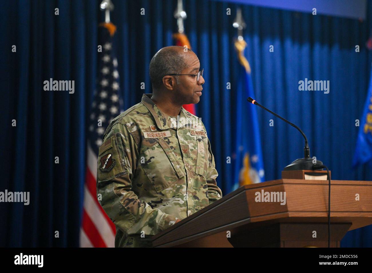 Col. Christopher Robinson, 39th Mission Support Group commander, gives ...