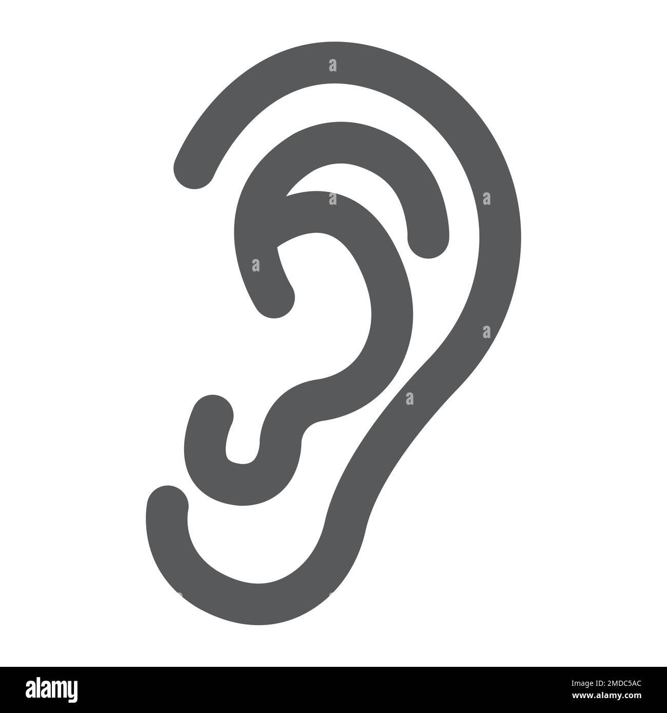 Human ear glyph icon, anatomy and biology, otology sign, vector ...