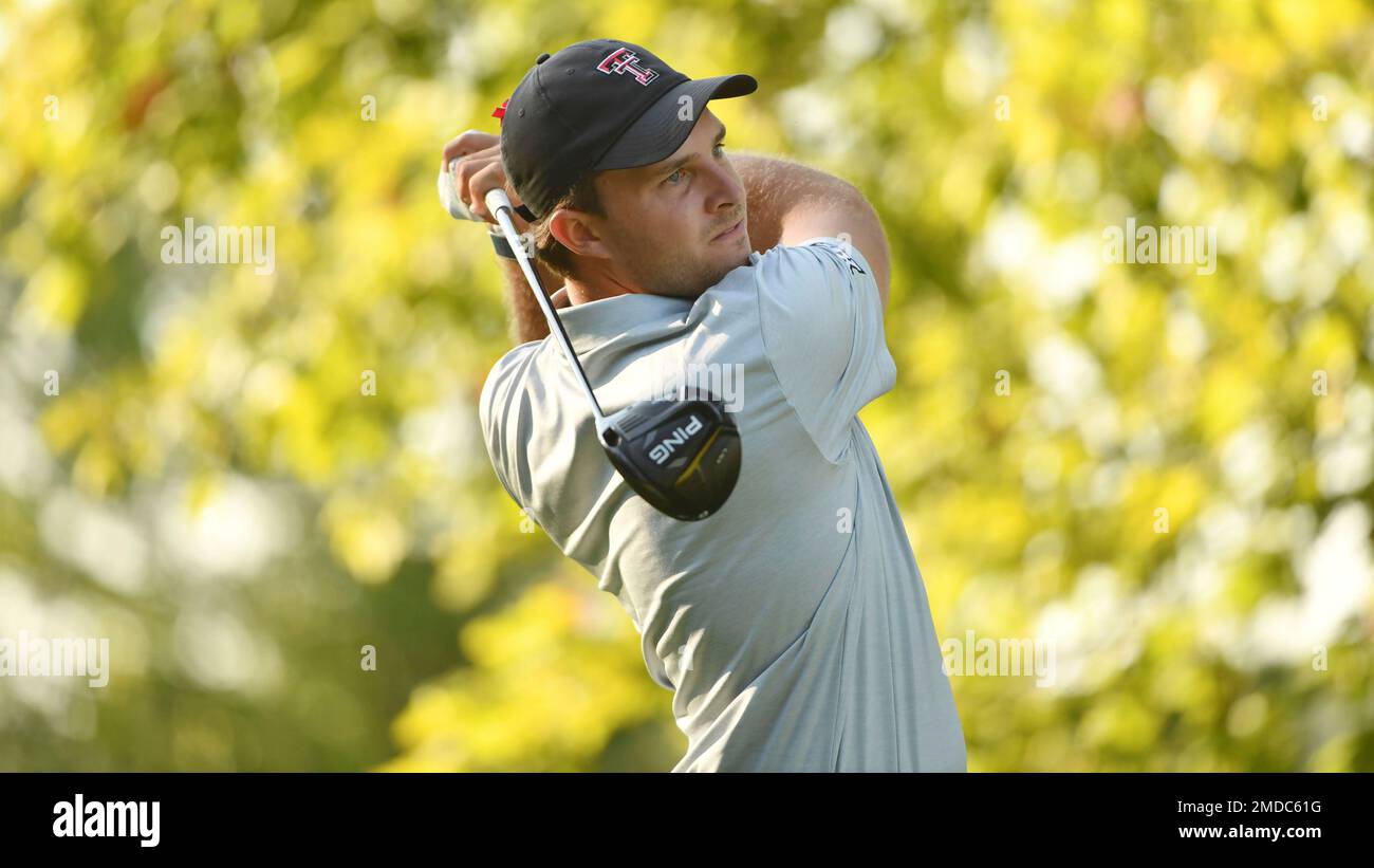 Garrett Martin from Texas Tech during an NCAA golf tournament on Monday ...