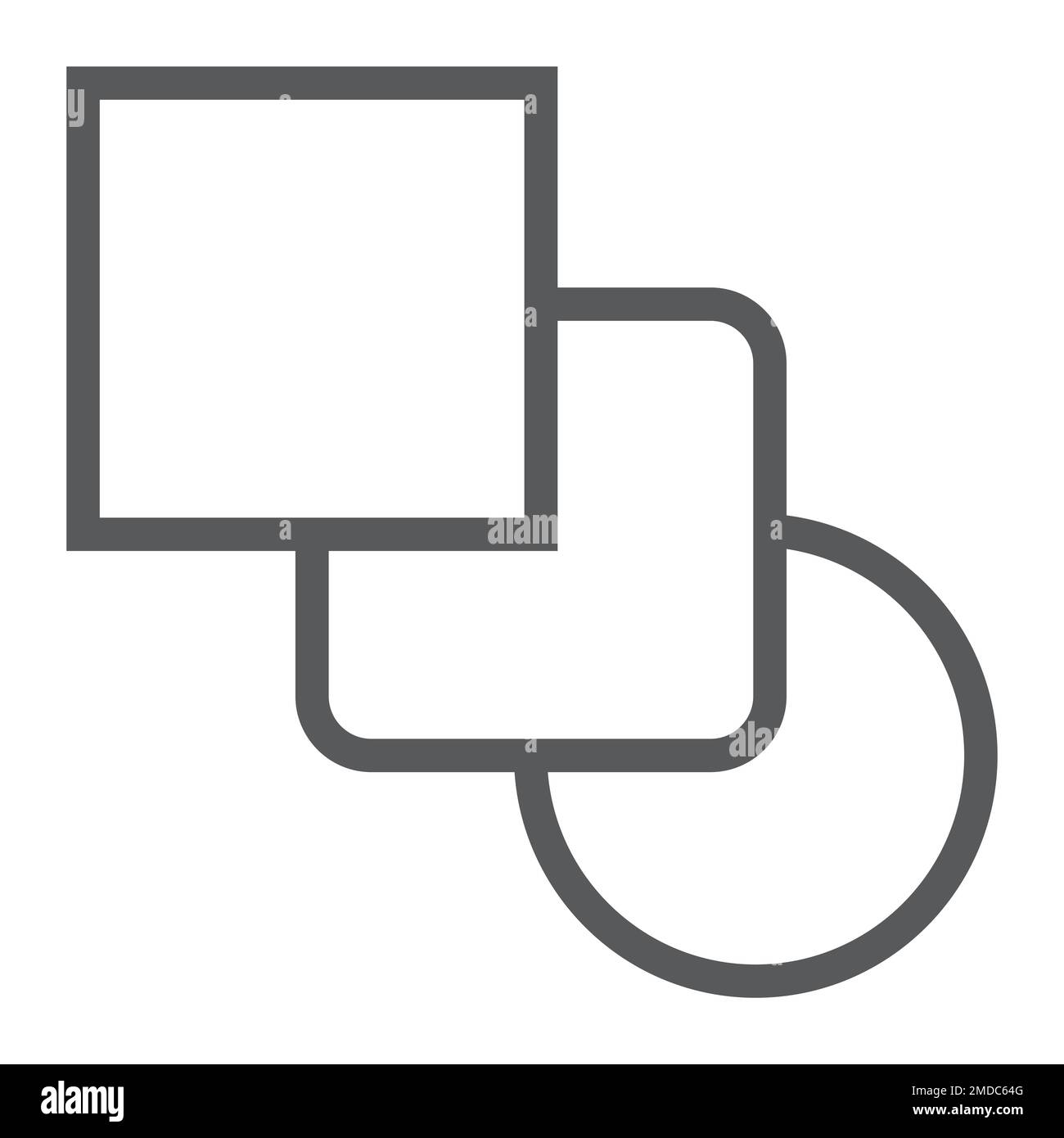 Blend tool line icon, tools and design, curve sign, vector graphics, a ...