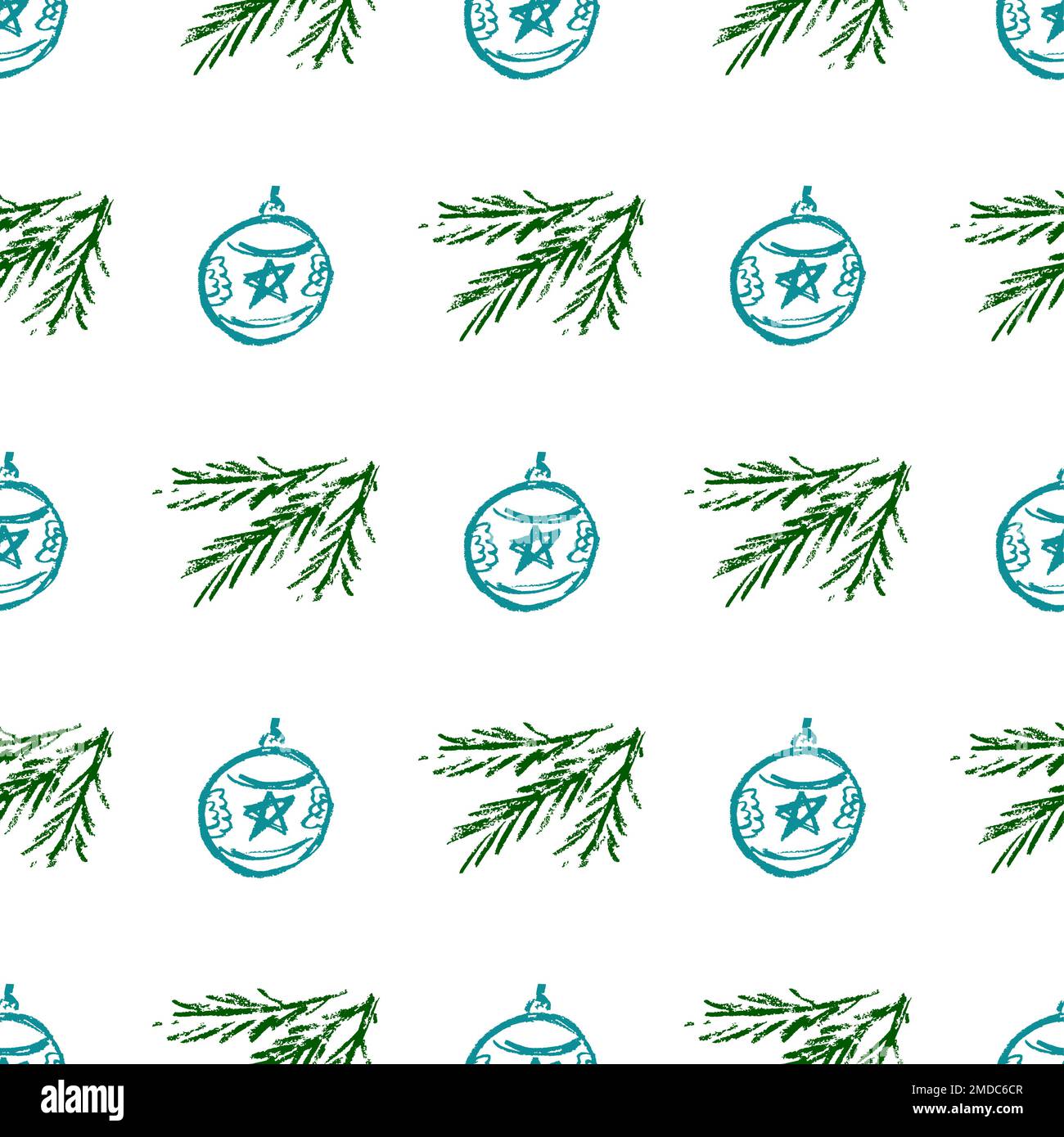 Christmas seamless pattern. New Year mood. Children's drawings with wax ...