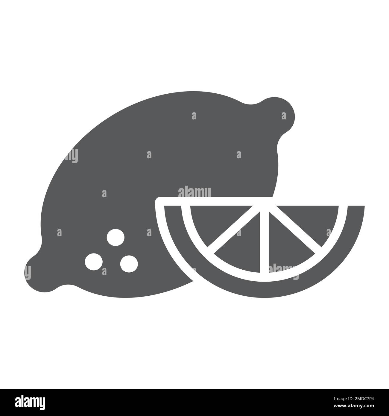 Lemon glyph icon, vegetable and diet, citrus sign, vector graphics, a ...