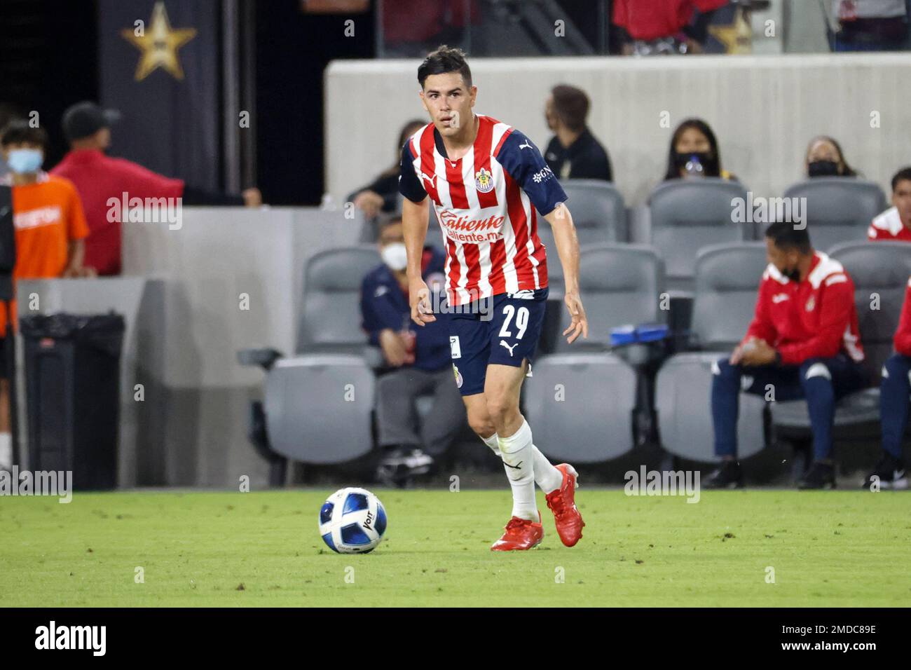 Chivas Guadalajara's Alan Torres (29) in actions against the C.D. FAS ...